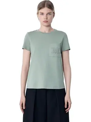 Max Mara Cotton Jersey Logo Motif T-shirt - Green