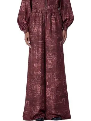 Max Mara Wide-leg Silk Jacquard Pants - Multicolor