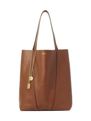 Chloé Spin Tote Bag In Granate Leather - Multicolor