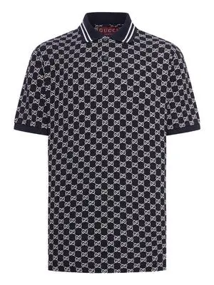 Gucci Gg Jacquard Cotton Piquet Polo - Multicolor