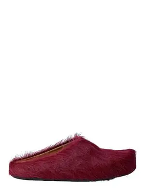 Marni Fussbett Mules In Brushed Leather Fur - Pink