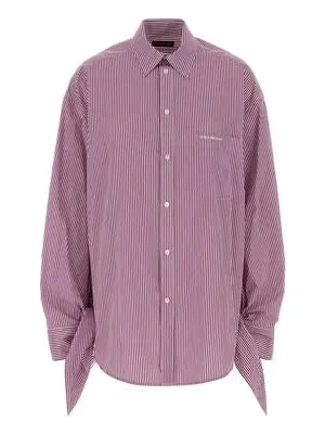 Balenciaga Embroidered Oversize Poplin Shirt - Multicolor