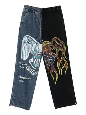 Amiri Loose-fit Graphic Print Denim Jeans - Blue