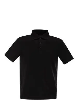 Herno Cotton Jersey Polo Shirt - Black