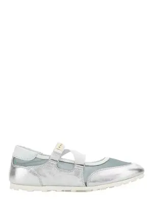 Marni Mesh And Leather Retro Ballerinas - Silver