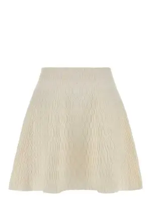 Balmain Textured Knit Skirt - White