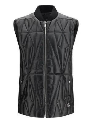 Moncler Rick Owens Geocamo Quilted Leather Flight Vest - Black