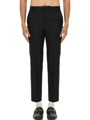 Gucci Wool Blend Twill Tailored Pants - Black