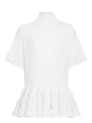 Alaïa Peplum Virgin Wool Sweater - Multicolor