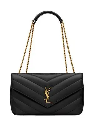 Saint Laurent Loulou Medium In Quilted Lambskin - Black