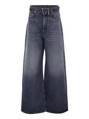 Sportmax Procida Low-waisted Wide Leg Denim Trousers - Multicolor
