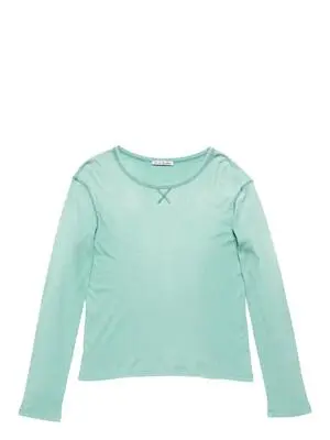 Acne Studios Long Sleeve Mint Green T-shirt With Back Logo - Multicolor