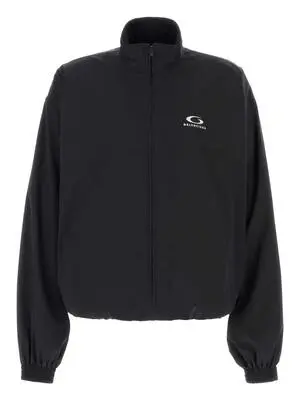 Balenciaga Oversized Stretch Polyester Zip-up Jacket - Black