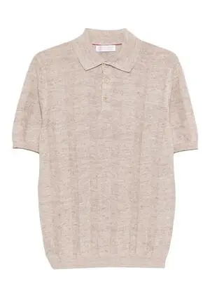 Brunello Cucinelli Brunello Cucinelli Men Linen And Cotton Blend Polo Shirt Multicolor