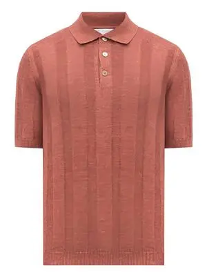 Brunello Cucinelli Linen And Cotton Blend Polo Shirt - Multicolor