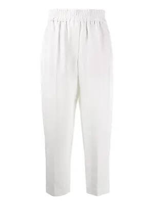 Brunello Cucinelli Viscose And Linen Fluid Twill Baggy Pull-on Pants - Multicolor