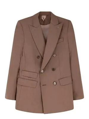 Max Mara Virgin Wool Double-breasted Blazer - Multicolor