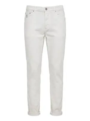 Brunello Cucinelli Blue Cotton Washed Denim Jeans - Multicolor