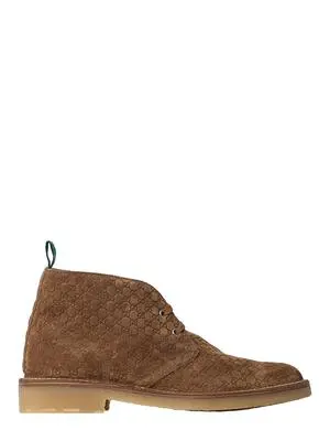 Gucci Gg Suede Lace-up Boots - Brown