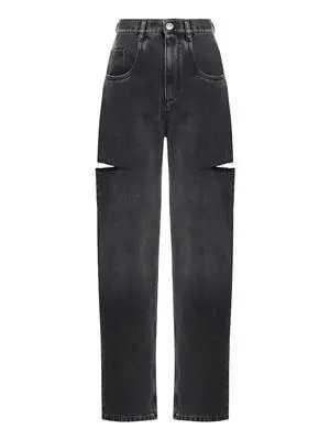 MAISON MARGIELA Maison Margiela High-Waisted Cut-Out Jeans Black