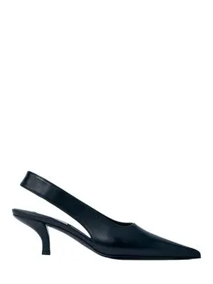 TOTEME Classic Leather Slingback Heels - Black