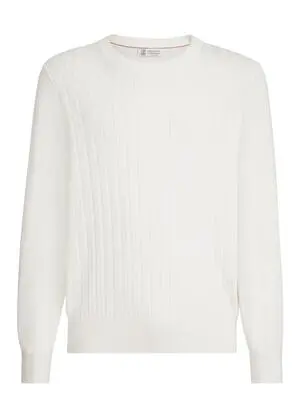Brunello Cucinelli BRUNELLO CUCINELLI Textured Cotton Crewneck Sweater Multicolor