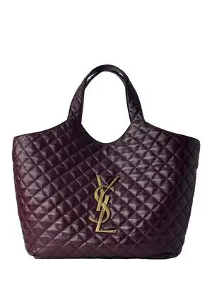 Saint Laurent Icare Maxi Quilted Leather Tote With Gold Tone Logo Hardware - Multicolor