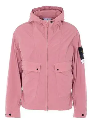 Stone Island Light Compact Touch Poly-tc Hooded Jacket - Pink