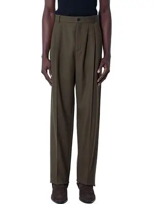 Saint Laurent Mid Rise Tailored Wool Pants - Cream