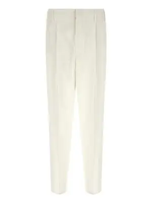 Brunello Cucinelli Pleated Cotton Trousers - Multicolor