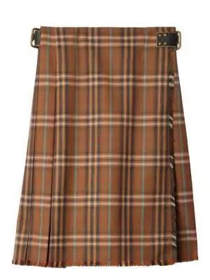 Burberry Plaid Wool Skirt - Multicolor