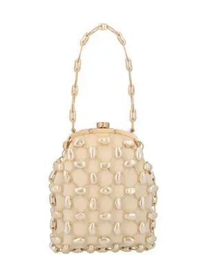 Cult Gaia Brielle Pearl Embellished Wristlet Handbag - Multicolor