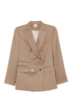 Max Mara Double-breasted Virgin Wool Blazer - Brown