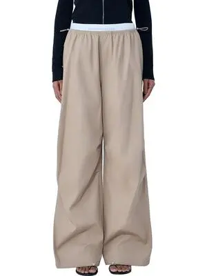 Alexander Wang Wide-leg Elasticated Waist Cotton Pants - Cream