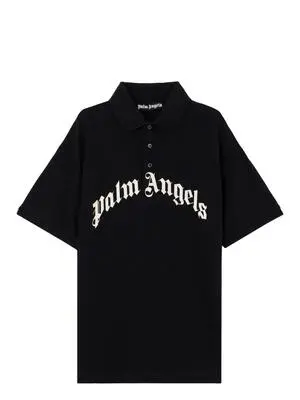 Palm Angels Logo Cotton Polo Shirt - Multicolor