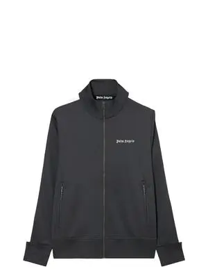 Palm Angels Zip Up Bomber Jacket With Striped Detail - Gray
