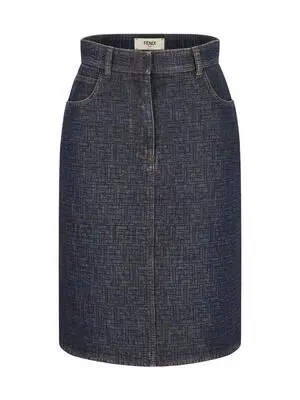 Fendi Padded Denim Skirt - Multicolor