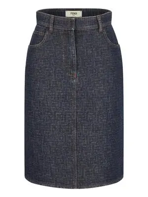 Fendi Padded Denim Skirt - Multicolor