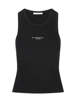 Givenchy Sleeveless Ribbed Tank Top - Black