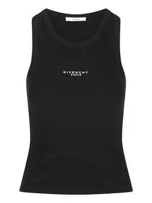 Givenchy GIVENCHY Sleeveless Ribbed Tank Top Black