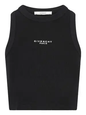 Givenchy Ribbed Knit Sleeveless Top - Black