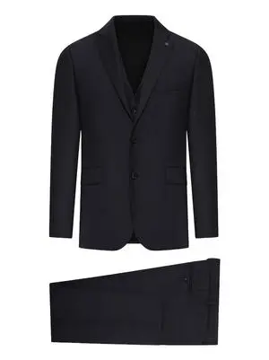 Tagliatore Bruce Tailored Wool Suit - Black