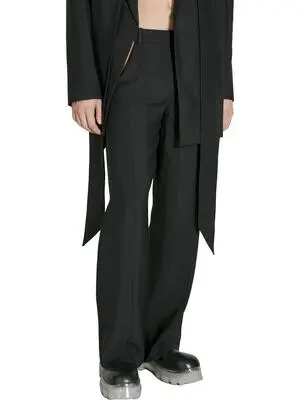 MUGLER Cut-out Tailored Pants In Twill Weave - Black
