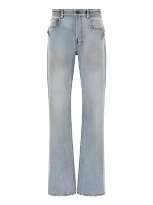 Balenciaga City" Effect Cotton Denim Jeans - Blue