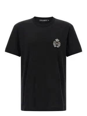 Dolce & Gabbana Dolce & Gabbana Men Heraldic Patch T-Shirt Black