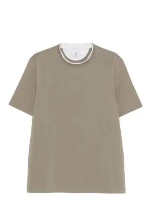 Brunello Cucinelli T-shirt With Faux-layering - Multicolor