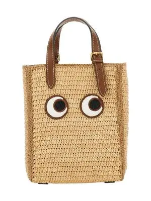 ANYA HINDMARCH Eyes Raffia Tote Bag - Cream