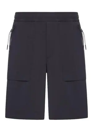 MONCLER MONCLER GRENOBLE Black Technical Fabric Shorts With Drawstring Waist