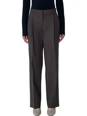 TOTEME Pleated Wool Twill Trousers - Brown