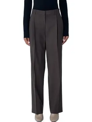 TOTEME Pleated Wool Twill Trousers - Brown